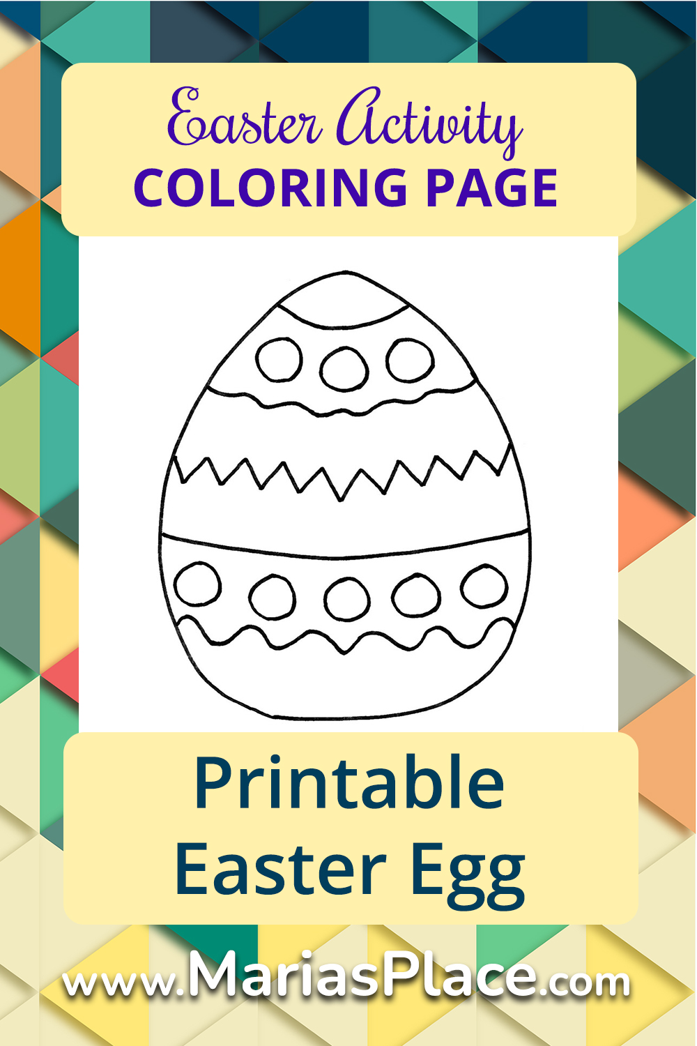 Coloring - Large Easter Egg - Marias Place
