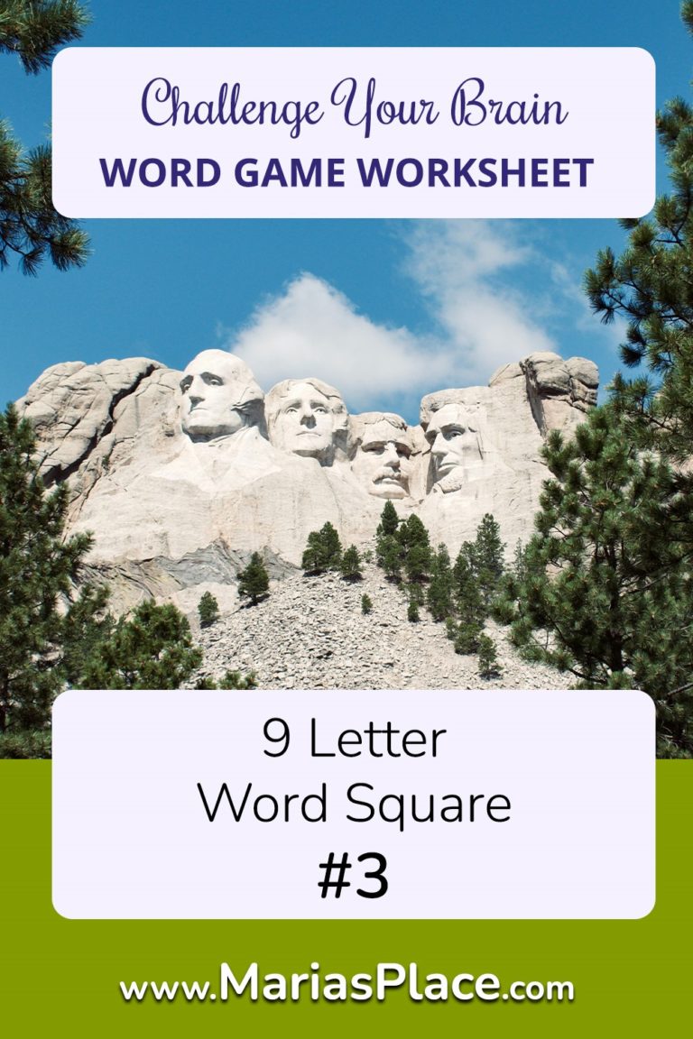 9 letter word square - Marias Place