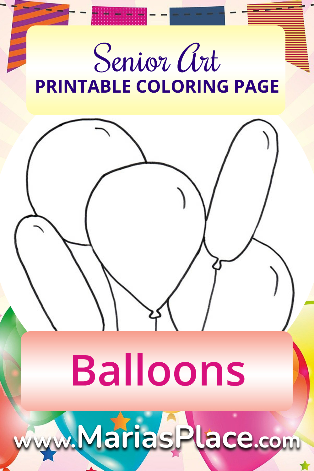 Coloring - Balloons - Marias Place