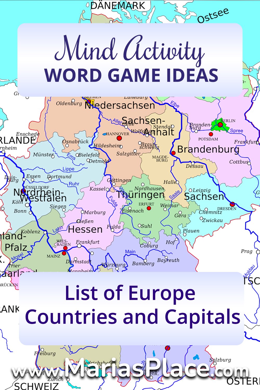 Countries and capital cities in Europe - Marias Place