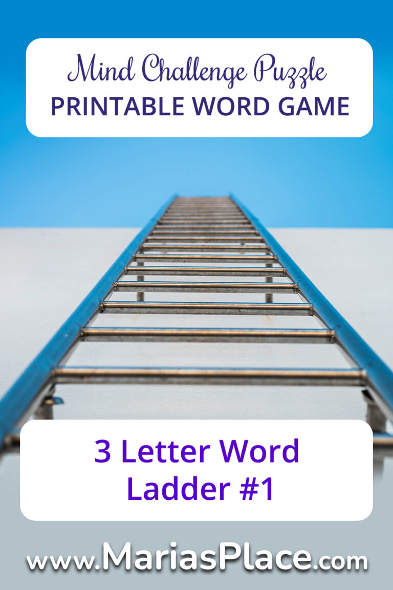 3 Letter Word Ladder #1 - Marias Place