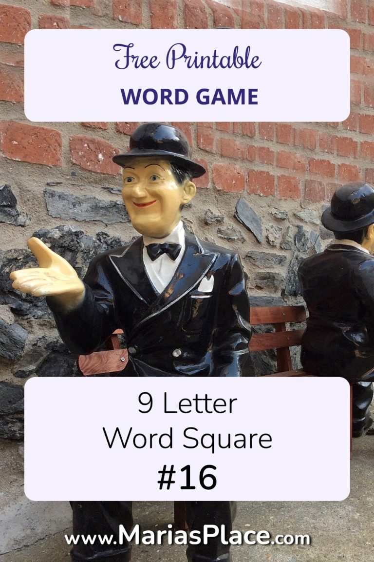 Free printable 9 letter square - Marias Place