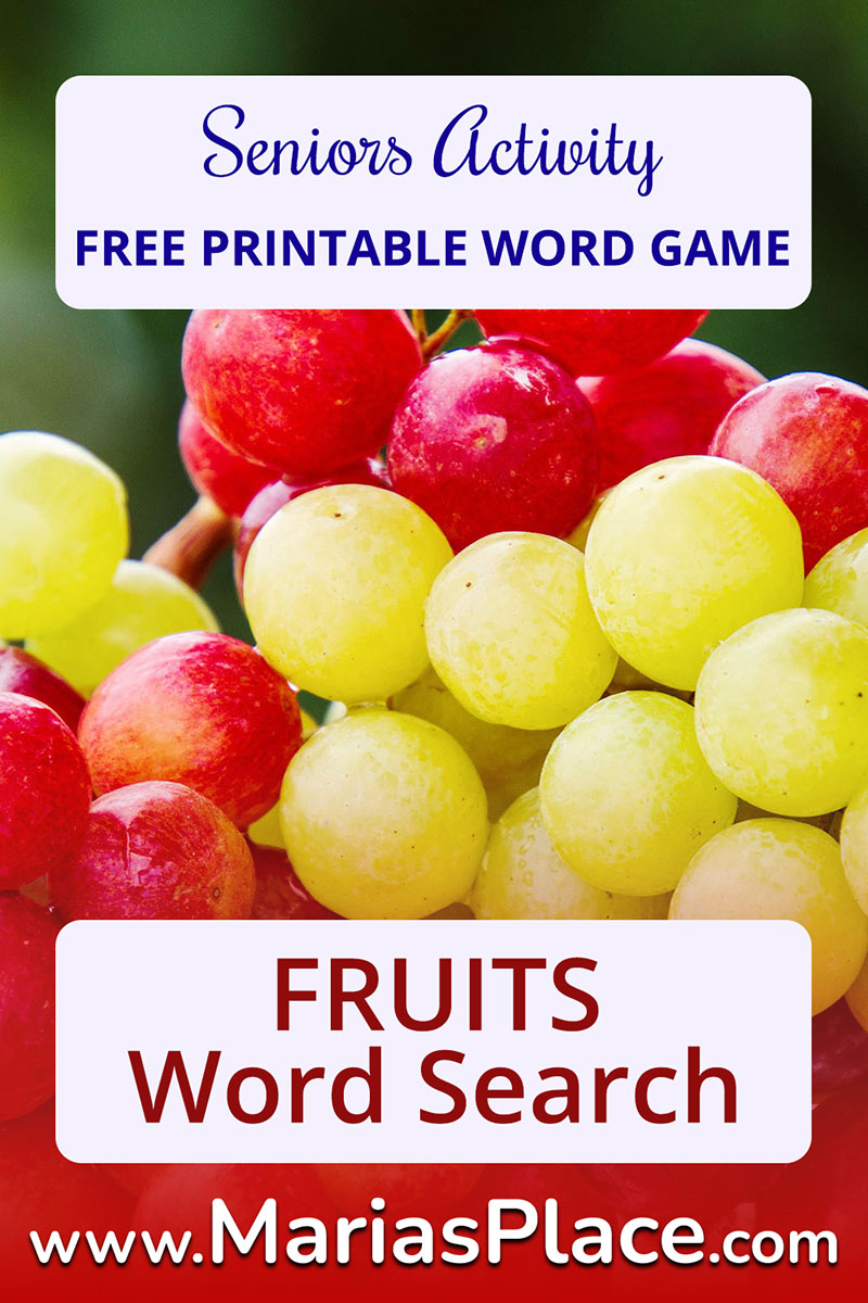 Fruits Word Search - Marias Place
