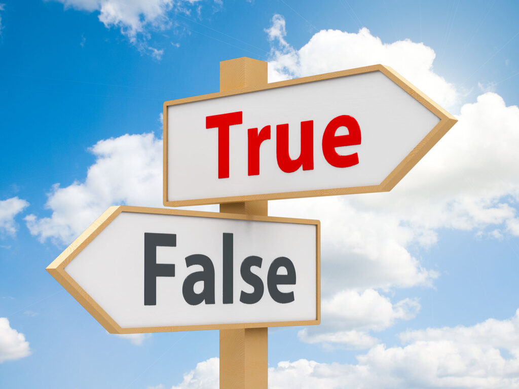 True or False quiz - Marias Place