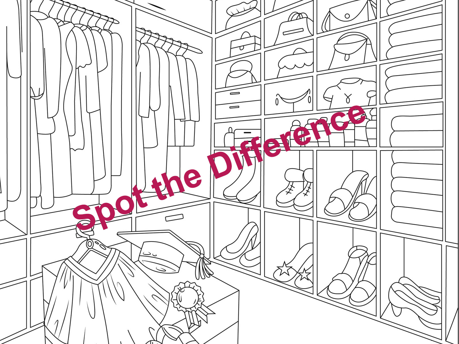 Spot the difference puzzle, Wardrobe - Marias Place