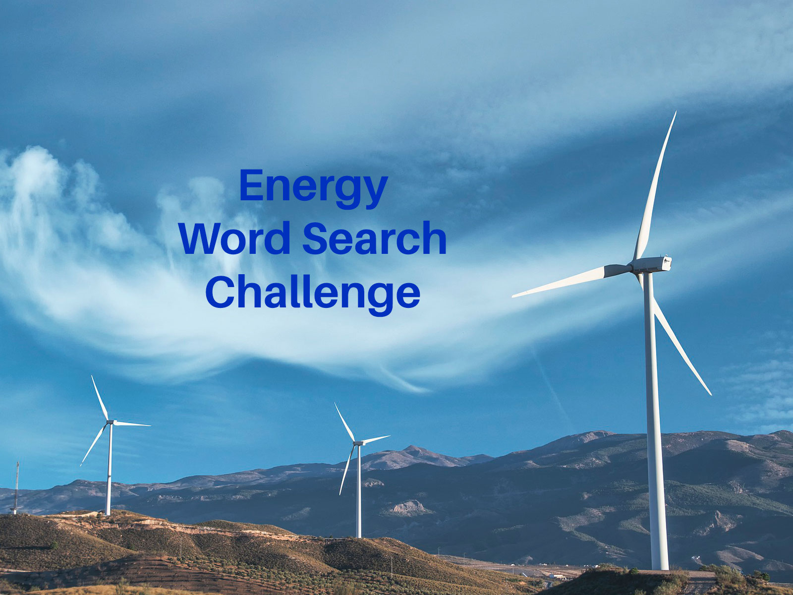 Word search challenge, energy theme - Marias Place