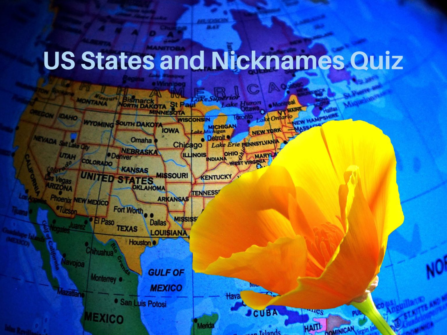 Matching game for seniors, US States and nicknames - Marias Place